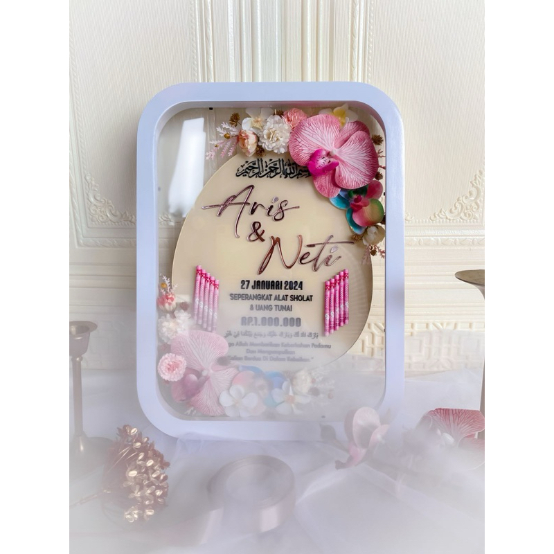 Jual FRAME MAHAR PUTIH 3D / BINGKAI MAHAR/ MAHAR | Shopee Indonesia