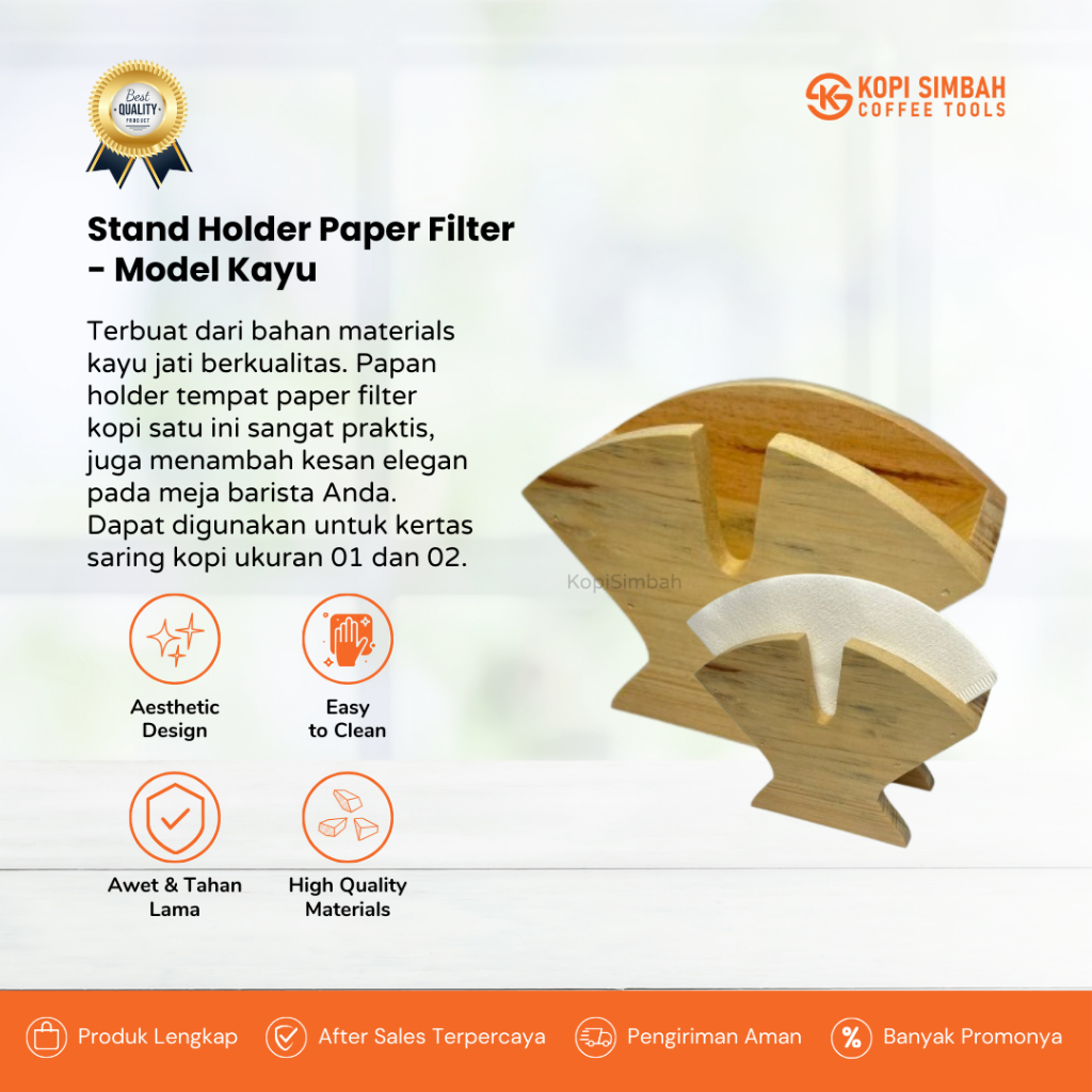 Jual Stand Tempat Paper Filter V60 Wood Holder Papan Kayu Wadah ...