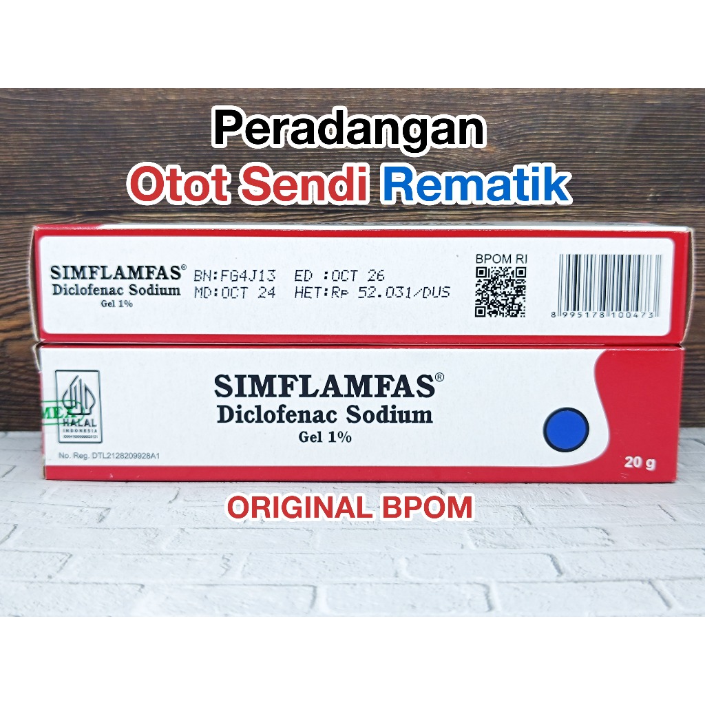 Jual SIMFLAMFAS GEL 1% 20 gram Original BPOM Radang Otot Sendi Rematik ...