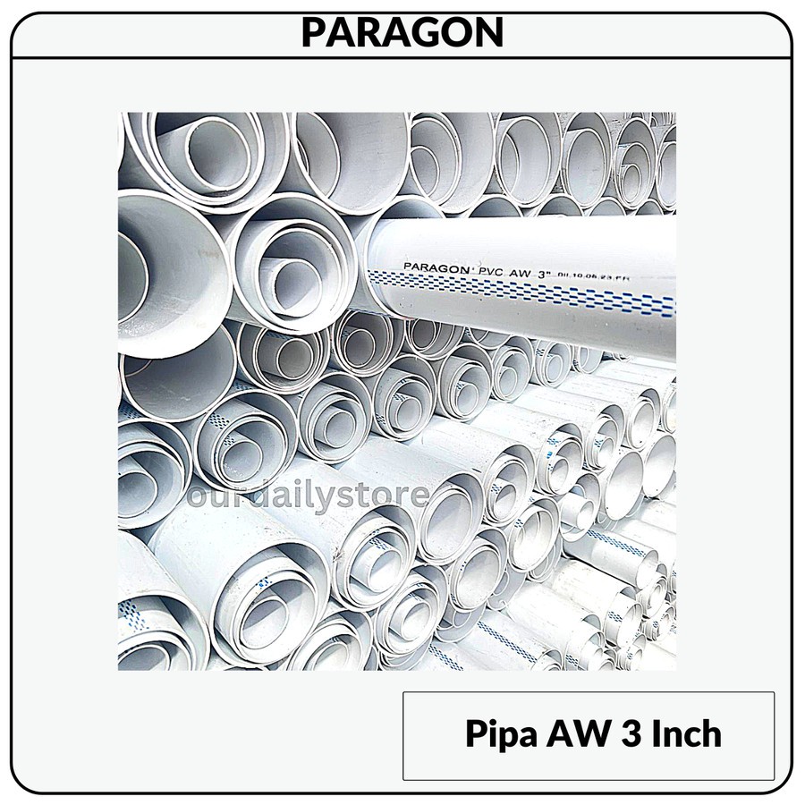 Jual Pipa PVC Air Bersih Paragon AW 3" Inch 4 Meter | Shopee Indonesia
