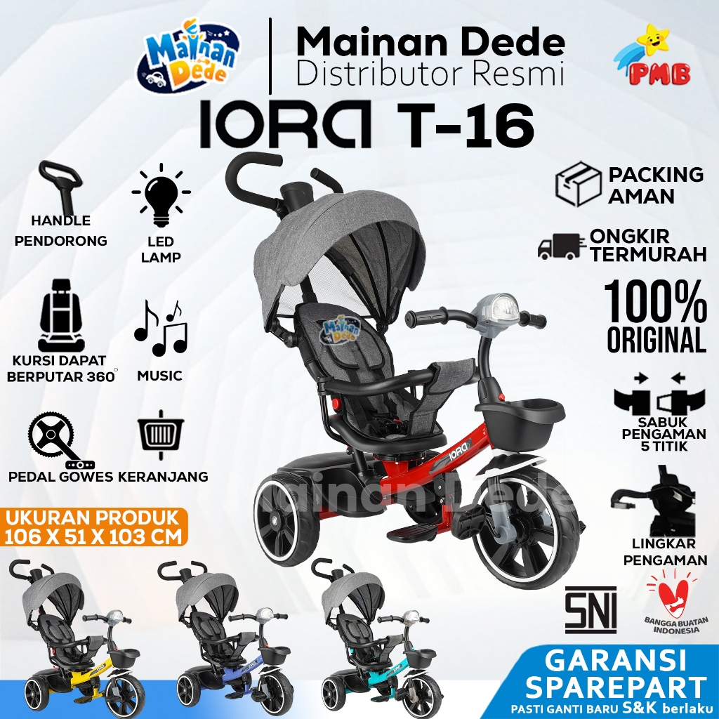 Jual Sepeda Tiga Roda Anak PMB IORA T-16 Tricycle PMB IORA T16 Murah ...