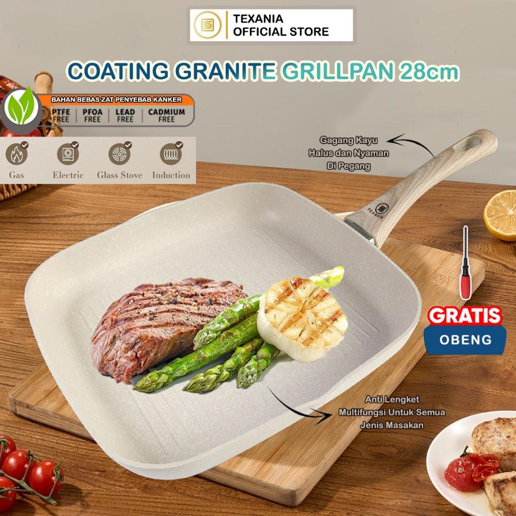 Jual TEXANIA Granite Grill Pan 28cm Alat Panggang BBQ Anti Lengket ...