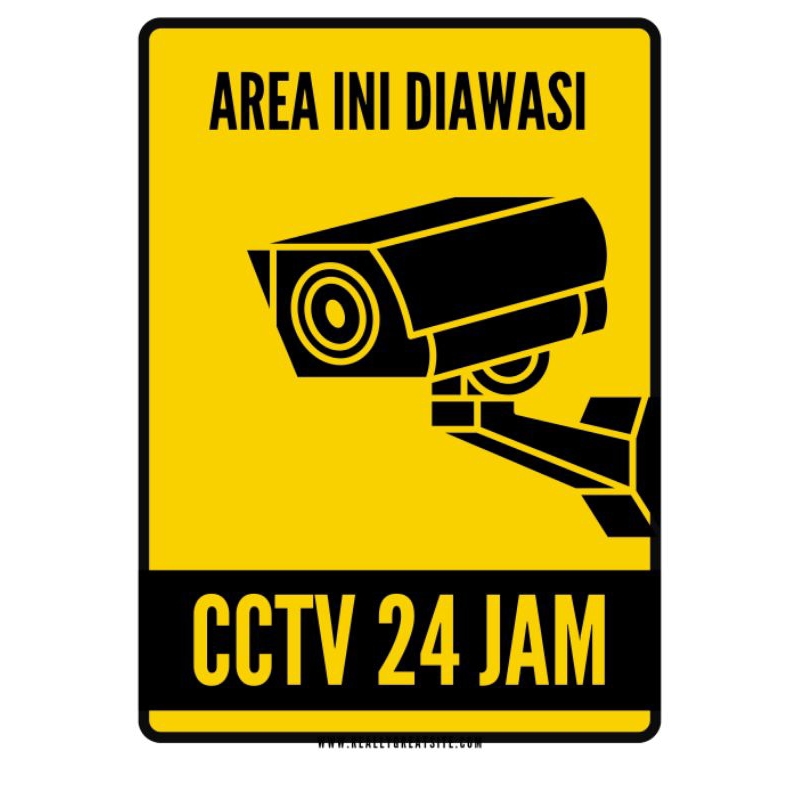 Jual stiker CCTV Area Ini Diawasi 24 Jam | Shopee Indonesia