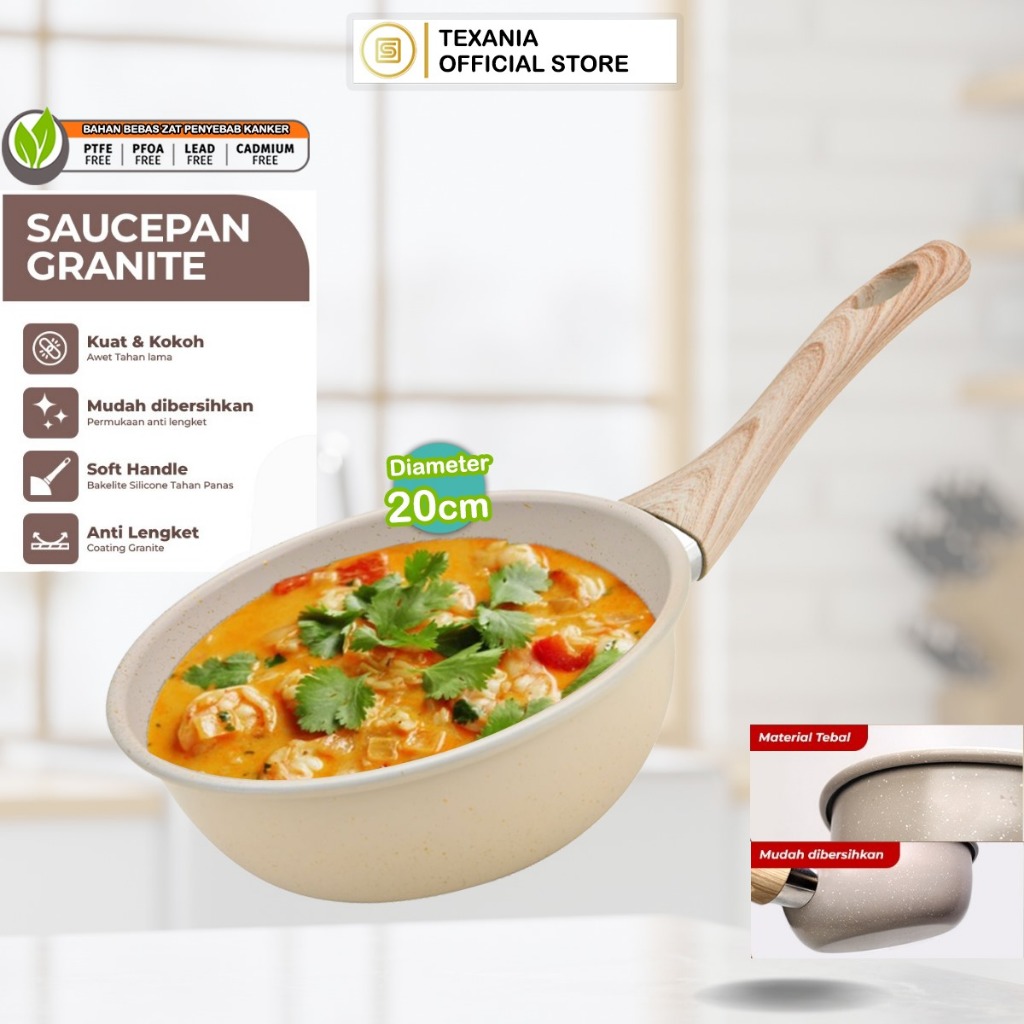 Jual Termurah⭐TEXANIA Saucepan Panci 20cm Wajan Anti Lengket Warna ...