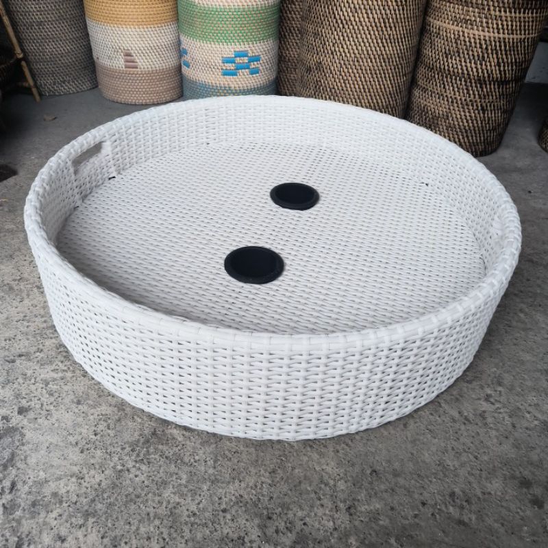 Jual FLOATING TRAY BULAT PUTIH ANYAMAN SINTETIS | Shopee Indonesia