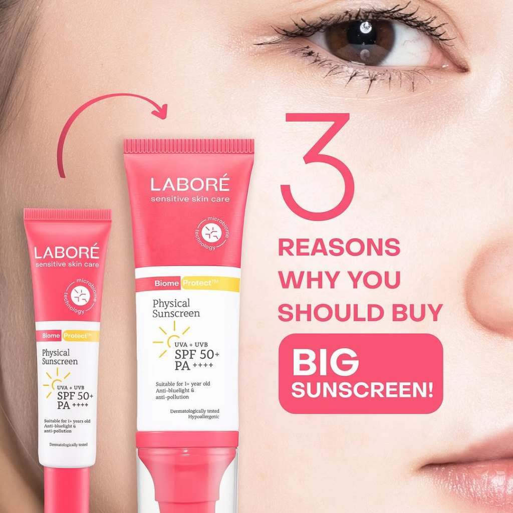Jual Labore Sensitive Skin Series Physical Sunscreen 80ML 30ML 10ML ...