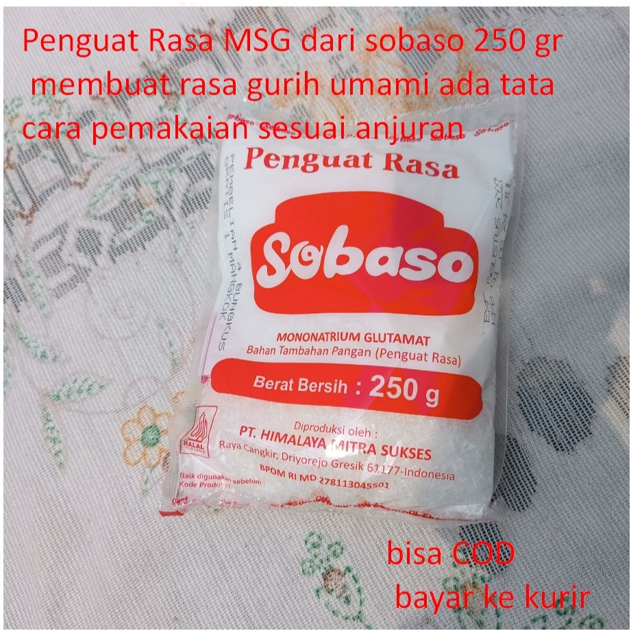 Jual Penguat Rasa MSG dari sobaso 250 gr membuat rasa gurih umami ada ...
