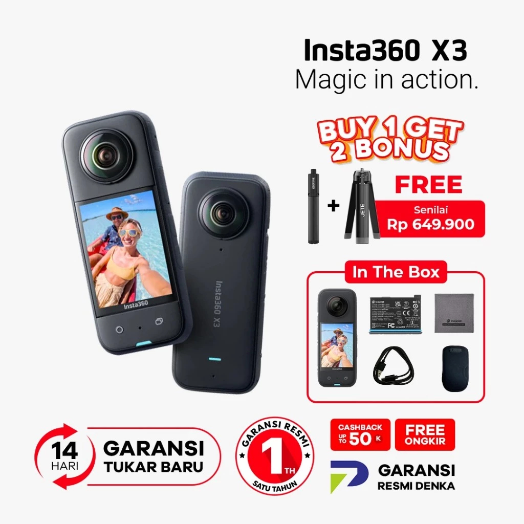 Jual Insta360 Cam X3 Action Camera Insta 360 ONE X3 Garansi Resmi | Shopee Indonesia