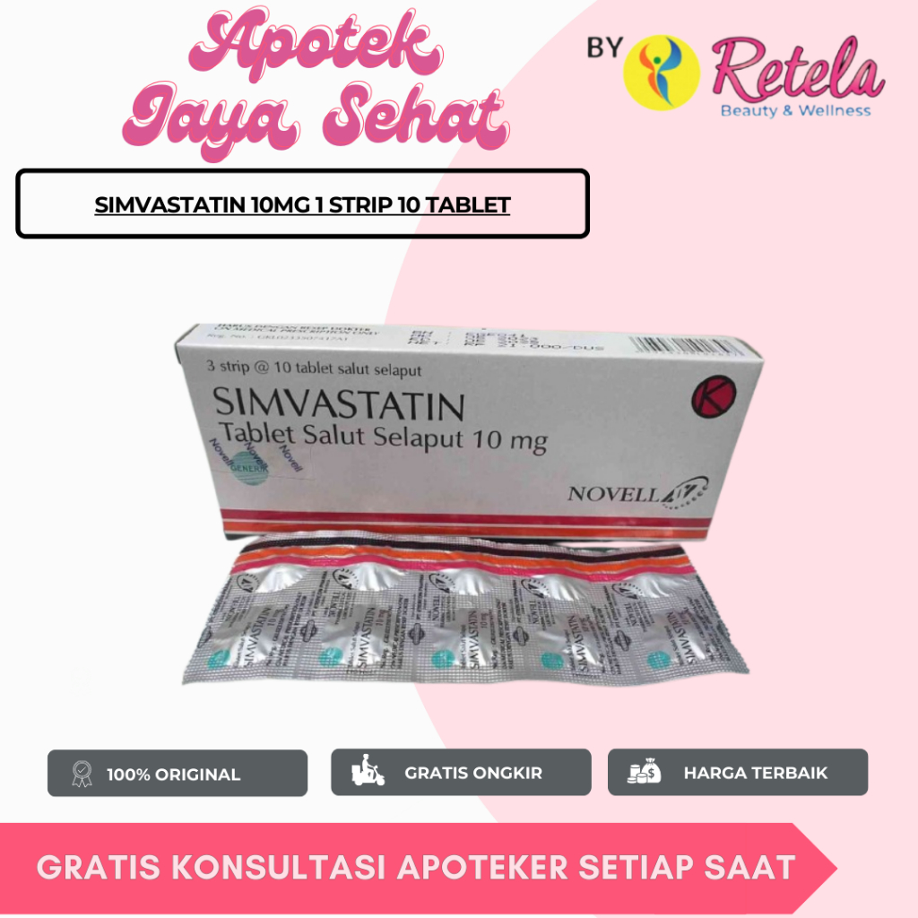 Jual SIMVASTATIN 10MG 1 STRIP 10 TABLET | Shopee Indonesia