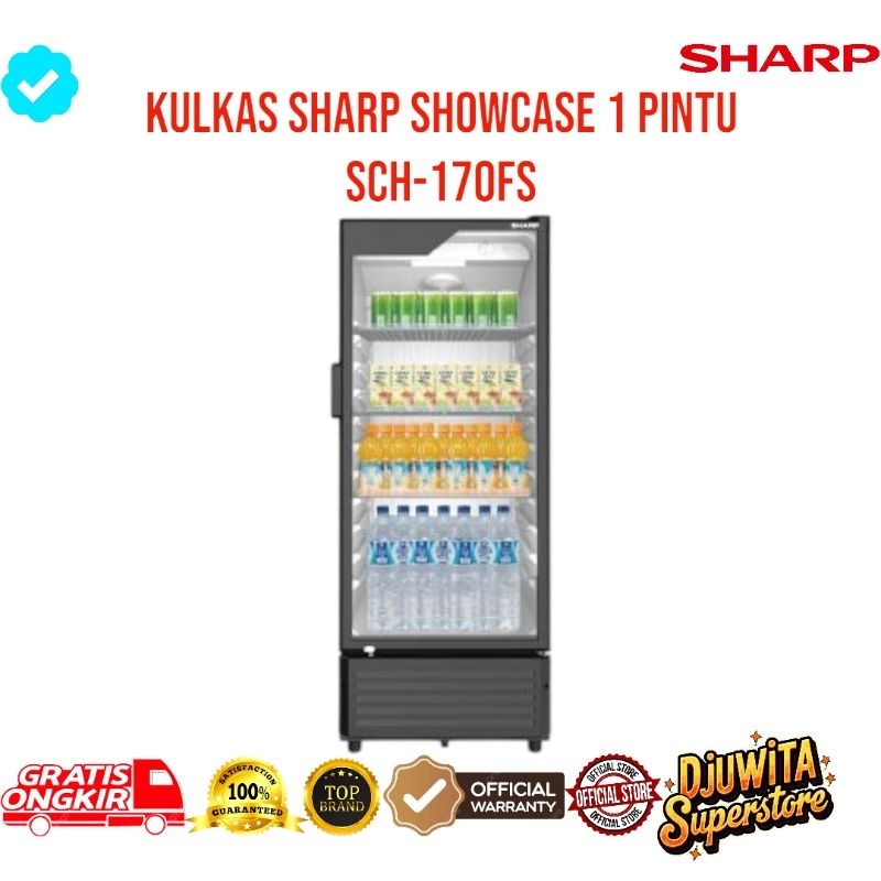 Jual KULKAS SHARP SHOWCASE 1 PINTU SCH-170FS 170 LITER | Shopee Indonesia