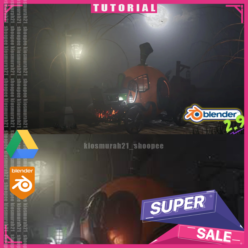 Jual Blender 3D - Blender 2.9 3D Model & Render a Stylized Halloween ...