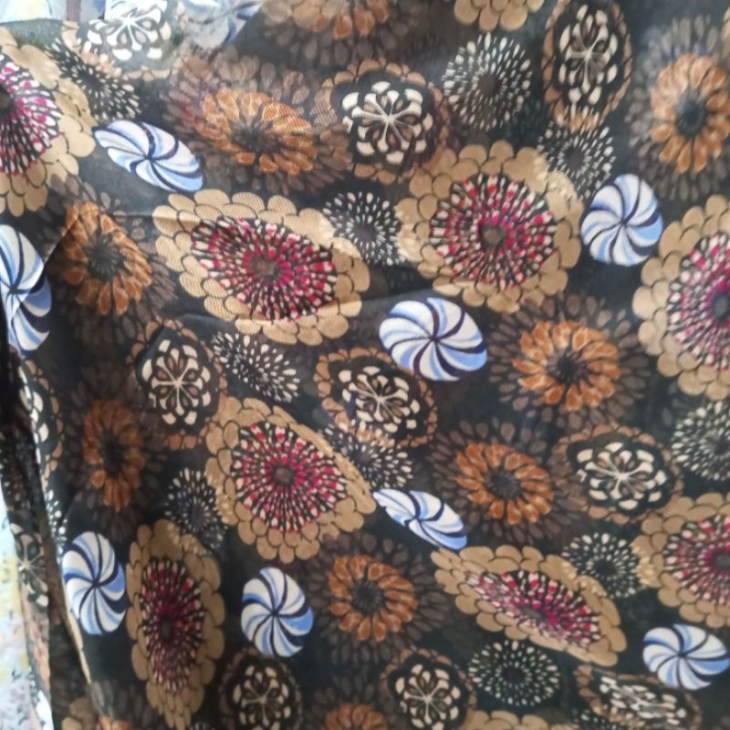 Jual kain - kain sifon sutra motif bunga - kain sifon motif - kain ...