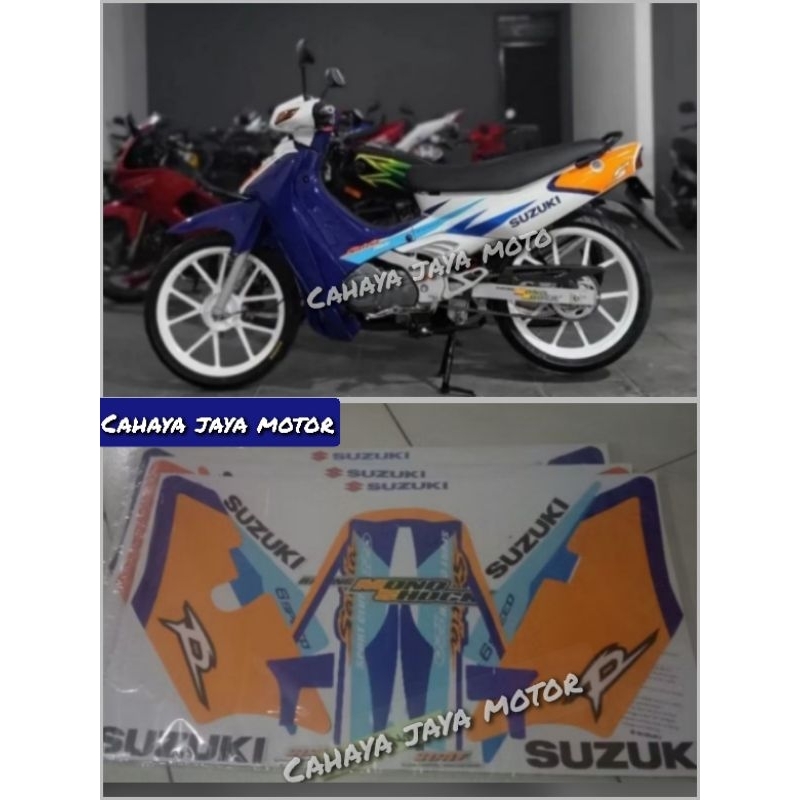 Jual Striping Stiker Lis Satria R 120 Biru Putih 2000 2001 Full Set ...