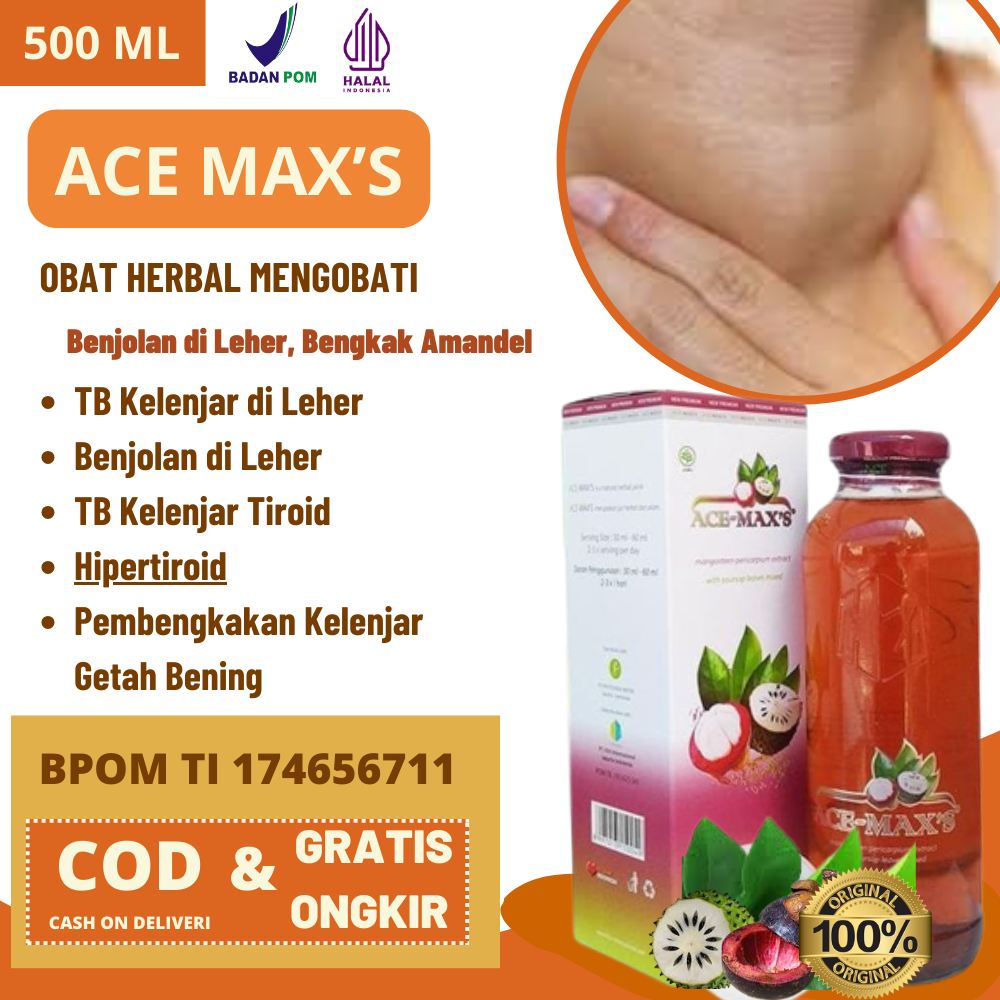 Jual Acemax Asli Original 100% Obat Benjolan di Leher, Bengkak Amandel | Shopee Indonesia