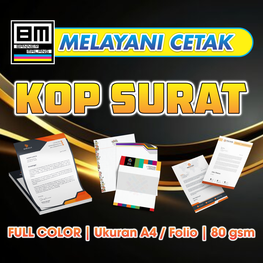 Jual Cetak Kop Surat Full Color Ukuran A4 / Folio 80 gsm | Shopee Indonesia