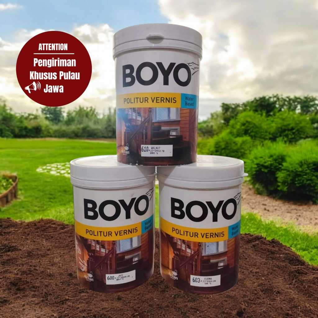 Jual Cat Kayu Politur Vernis BOYO Waterbased 1 Kg Plitur | Shopee Indonesia