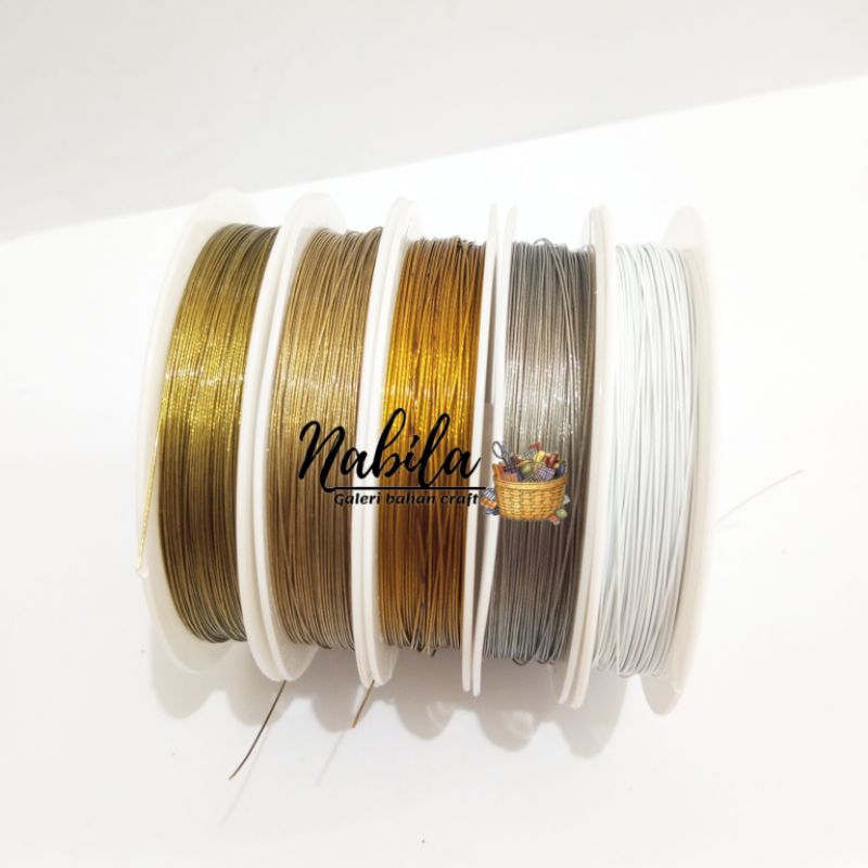 Jual (roll) String cable/ kawat tali gelang dan kalung bahan craft ...