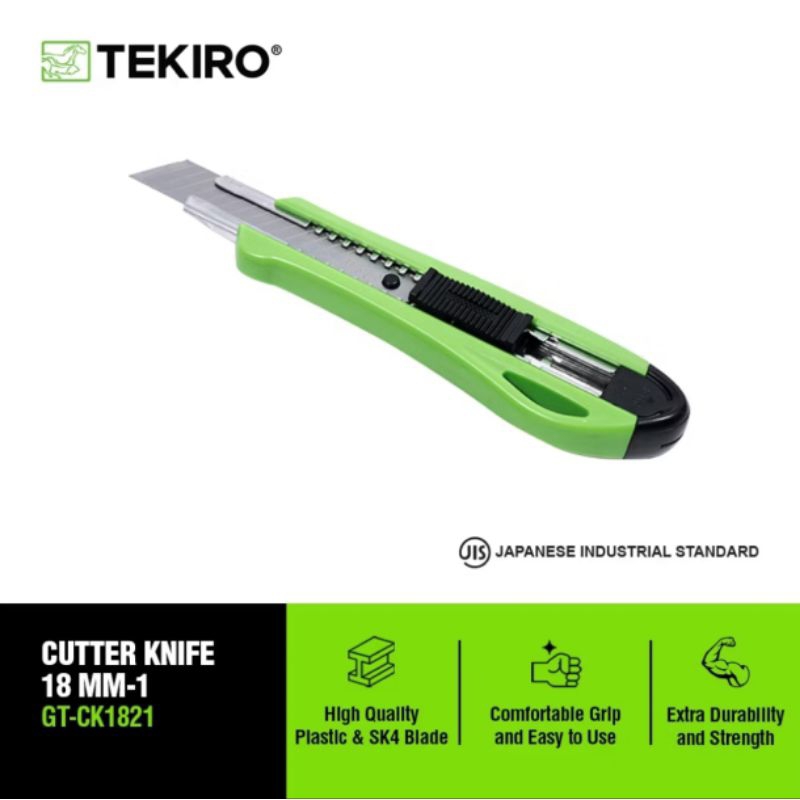 Jual TEKIRO (GT-CK1821) pisau cutter BESAR 18MM-1 cutter knife carter ...