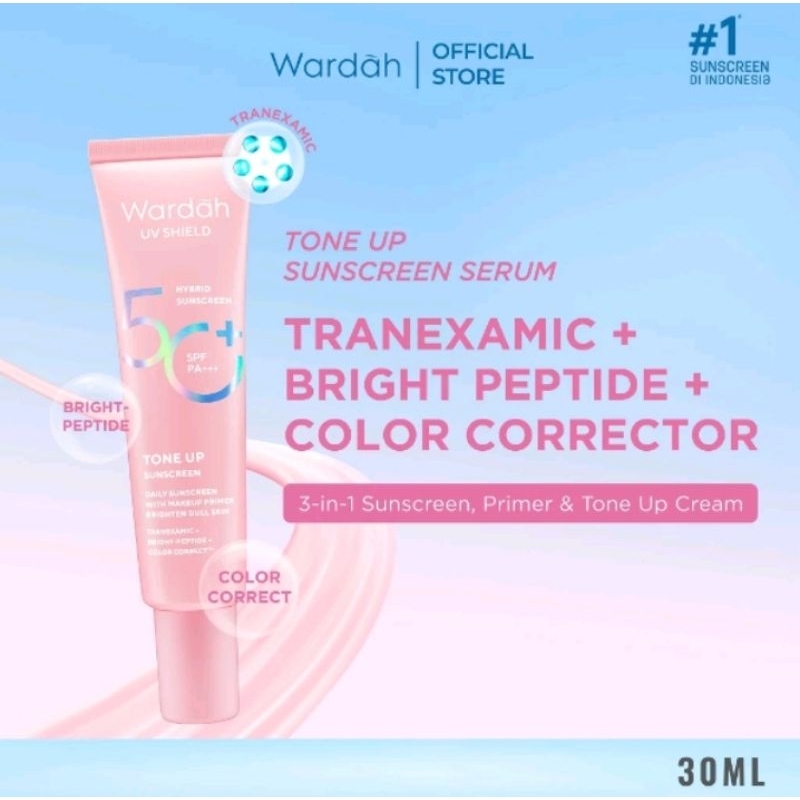 Jual Wardah UV Shield Physical Sunscreen Serum | Tone Up Sunscreen SPF 50 PA++++ | Shopee Indonesia