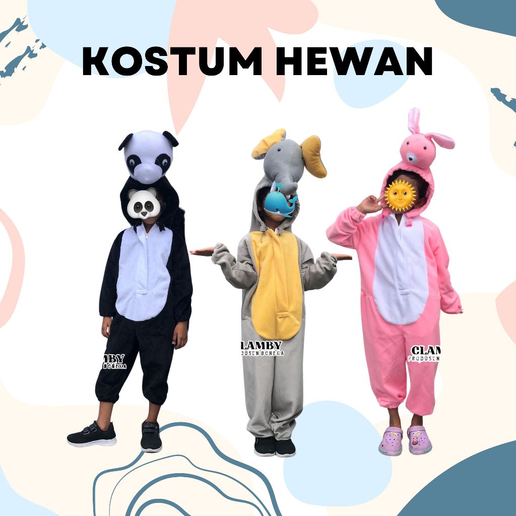 Jual Baju Kostum Badut Anak Karakter Panda, Gajah, Kelinci | Kostum ...