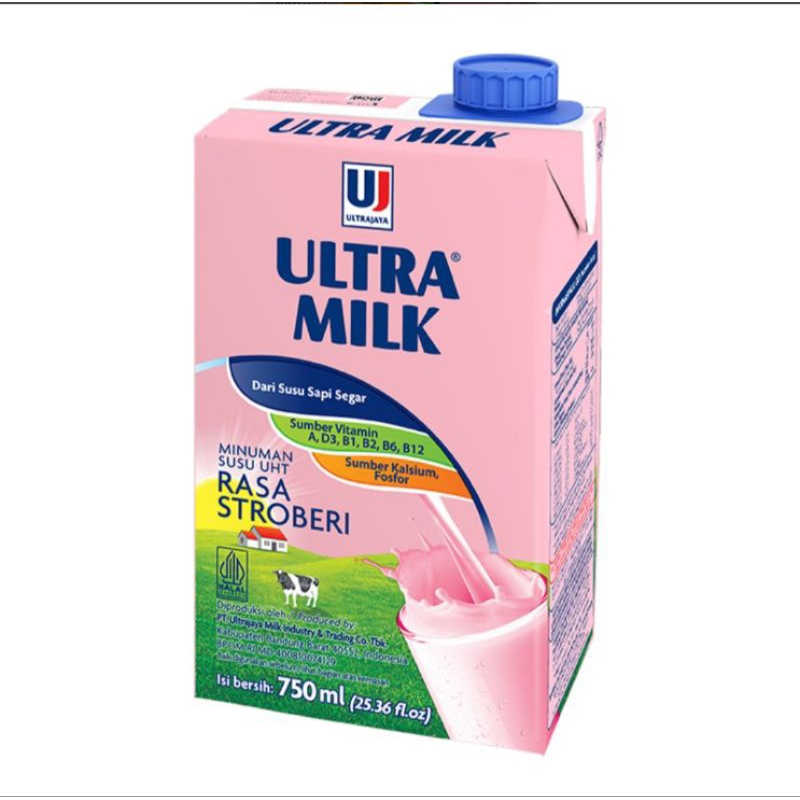 Jual Ultra Milk Susu UHT Stroberi Kotak 750 ml | Shopee Indonesia