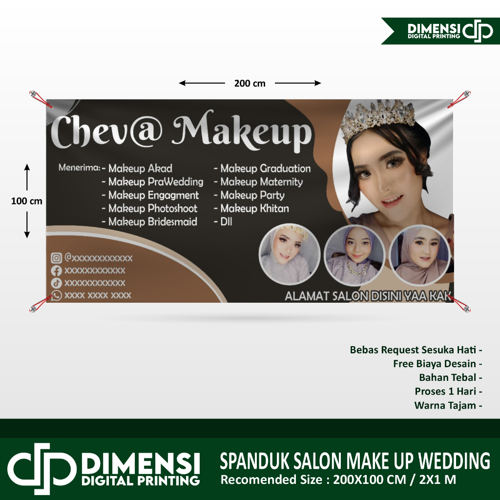 Jual SPANDUK SALON KECANTIKAN / SPANDUK MAKE UP / SPANDUK WEDDING ...