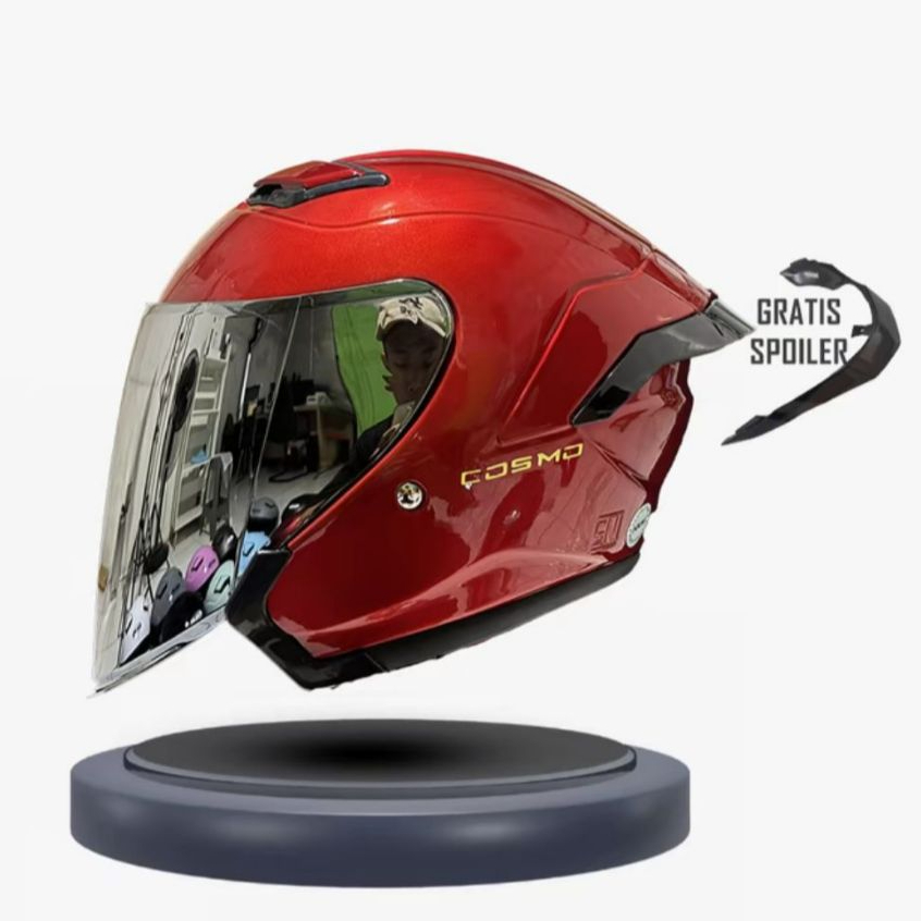 Jual Helm Half Face HKM KOSMO Spoiler Visor Flat Seperti Helm Half Face ...