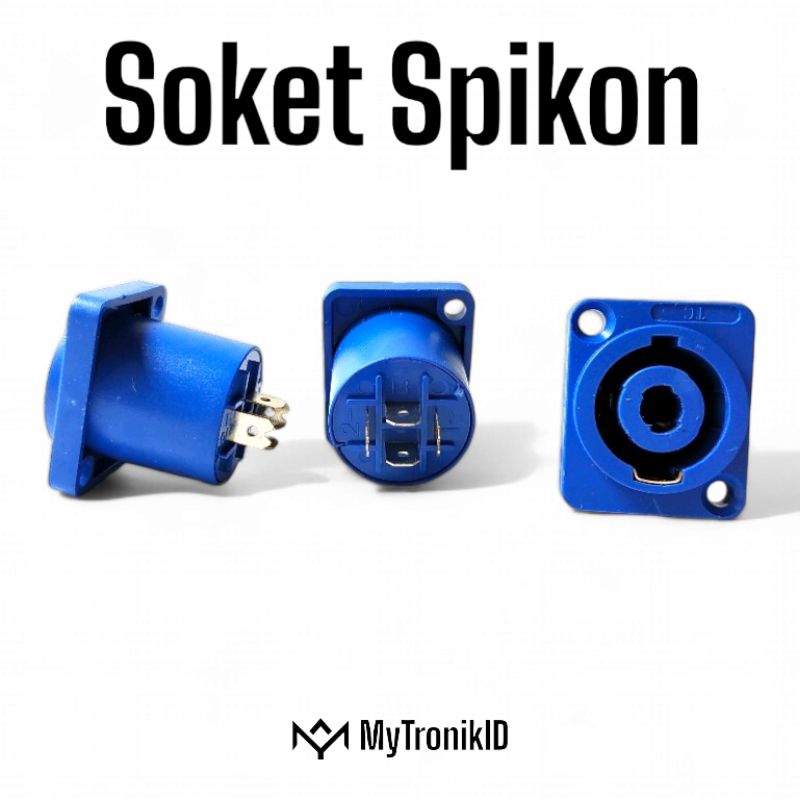 Jual Socket Speacon Biru Hitam Tanpa Drat | Soket Spikon Hitam Non Drat ...