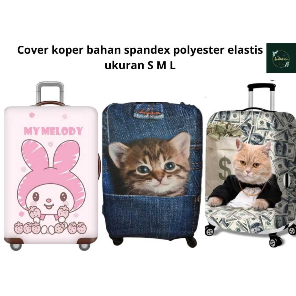 Jual Luggage cover koper motif anjing kucing lucu bahan spandex elastis ...
