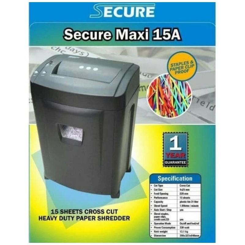 Jual SECURE MAXI 15A - MESIN PENGHANCUR KERTAS / PAPER SHREDDER ...