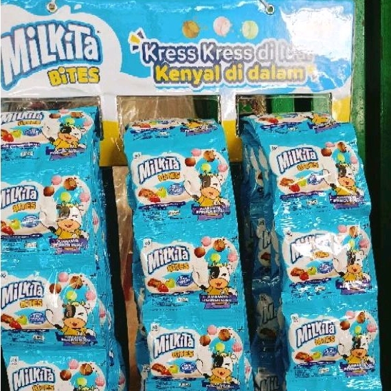 Jual Milkita Bites Permen Susu - Crunchy Diluar Chewy Didalam 1 renceng ...