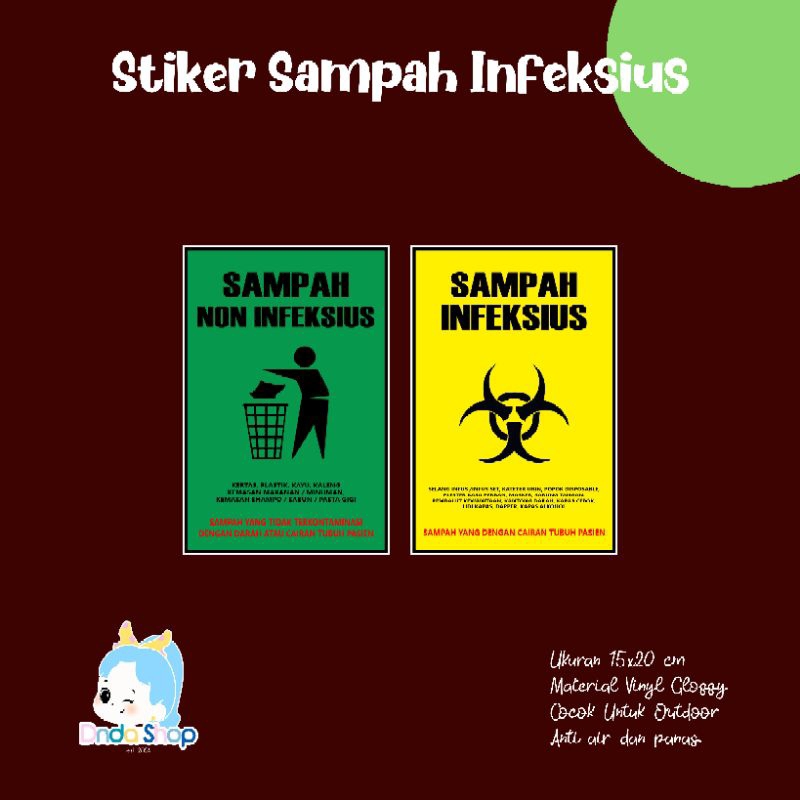 Jual Stiker Sampah Infeksius Stiker sampah non Infeksius Waterproof ...