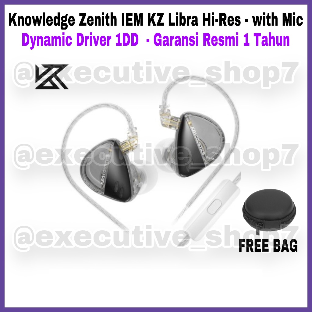 Jual Knowledge Zenith IEM KZ Libra Hi-Res - with Mic - Dynamic Driver ...