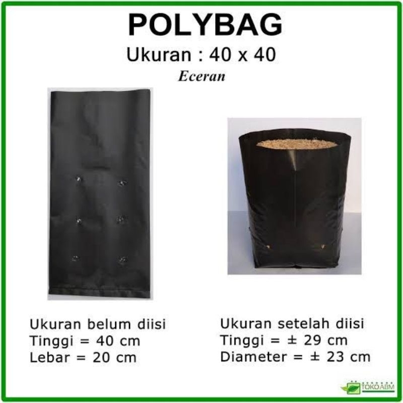 Jual polibag 40X40 cm cocok untuk bibit tanaman isi 150 pcs / polibag ...