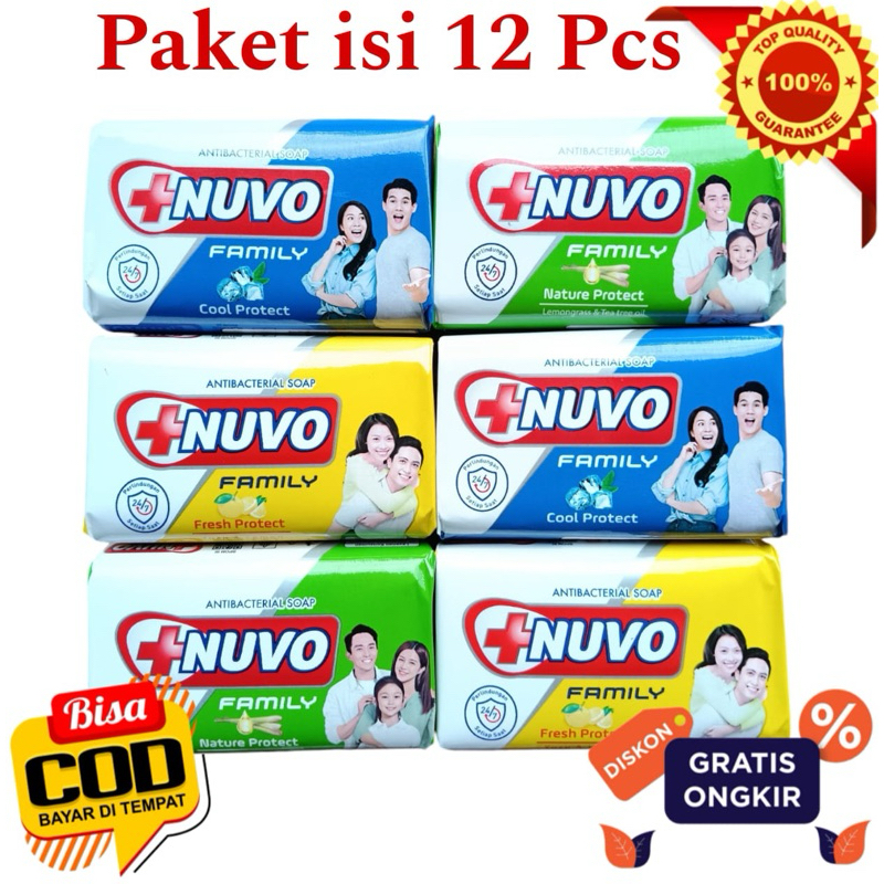 Jual 12pcs Sabun Nuvo Family Antibacterial Soap 72gr | Shopee Indonesia