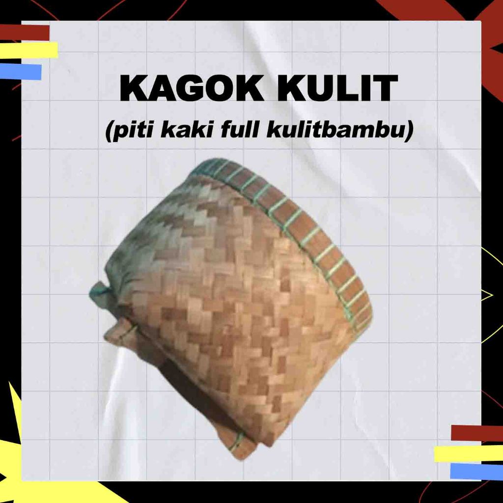 Jual KAGOK full kulit bambu [Tompo/ Keranjang bambu dengan kaki BESEK ...