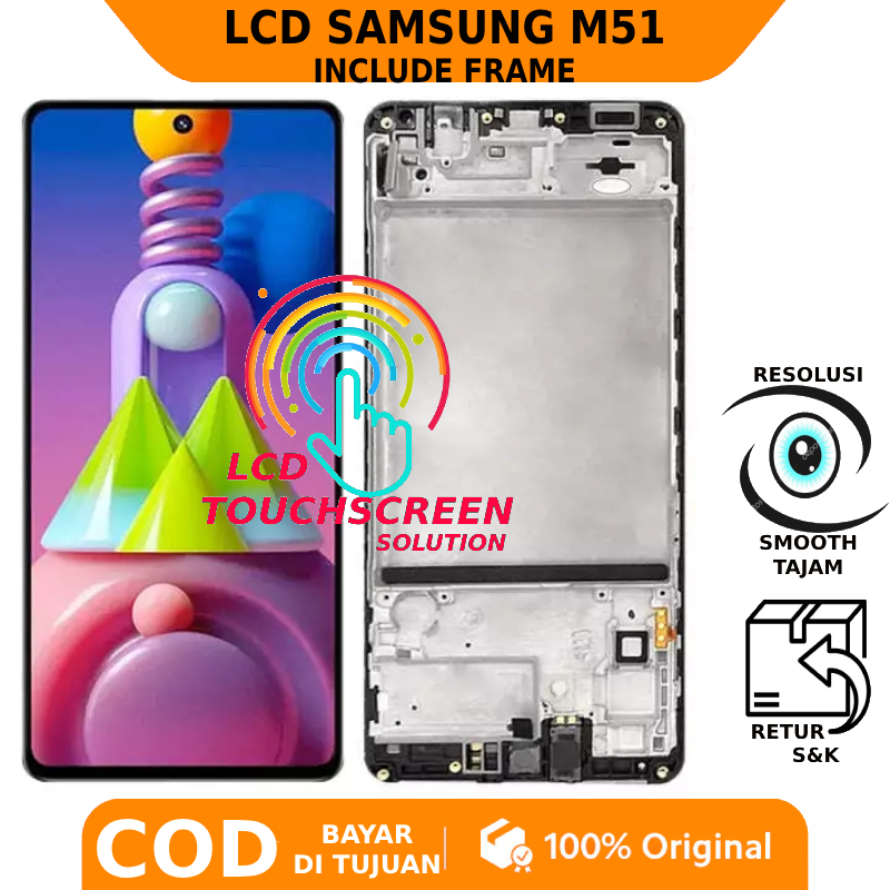 Jual LCD TOUCHSCREEN SAMSUNG M51 INCLUDE FRAME ORIGINAL GARANSI ...