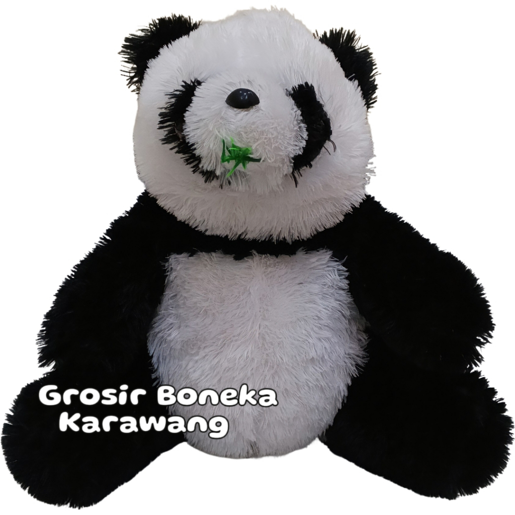 Jual Boneka Panda Rumput Hitam Putih Model Duduk Medium 35 CM | Shopee ...