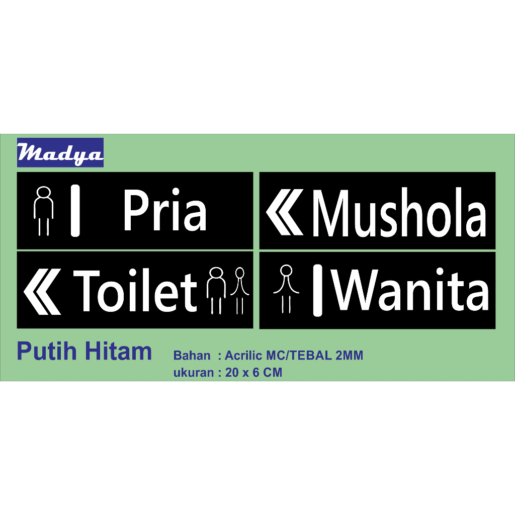 Jual SIGN AKRILIK PAPAN TANDA TOILET WC/AKRILIK ACRILIC 2MM/ANTI AIR ...
