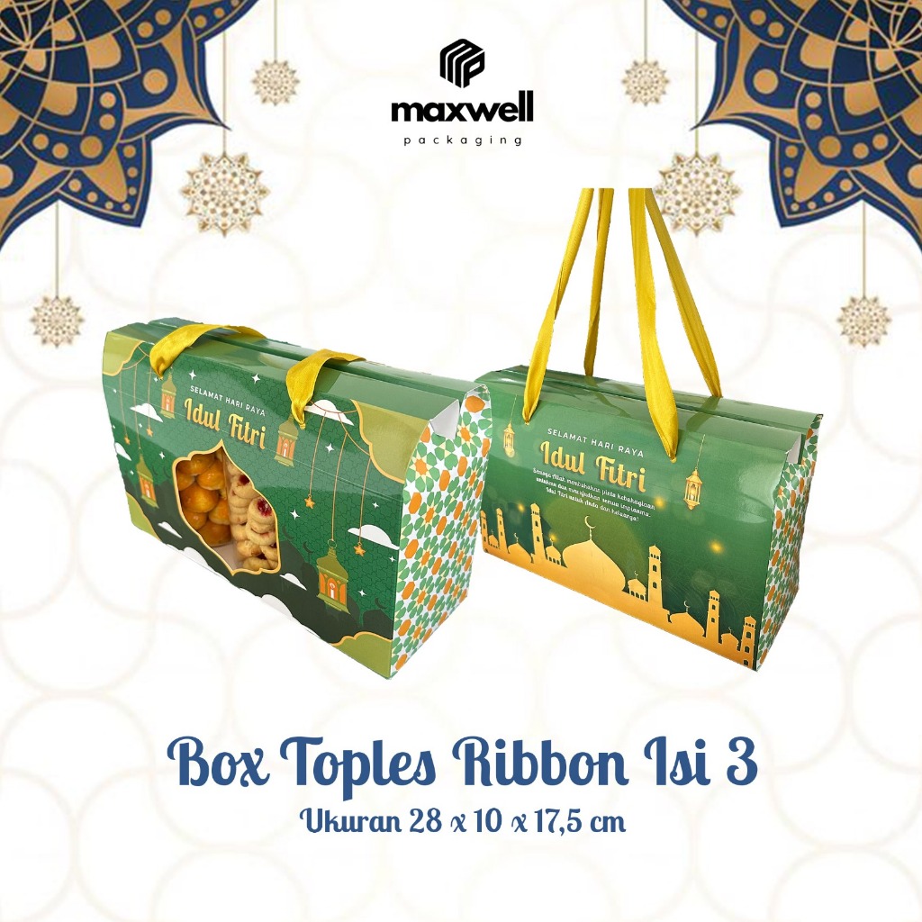 Jual Box Hampers Lebaran 10 Pcs Edisi Idul Fitri / Gable Box Ribbon ...