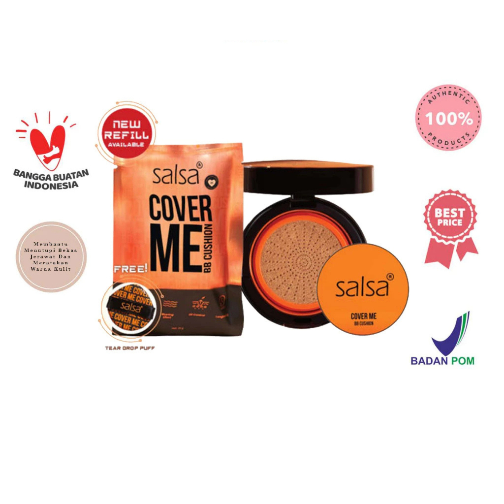 Jual SALSA Cover Me BB Cushion - Semi Matte with Red Algae Niacinamide ...