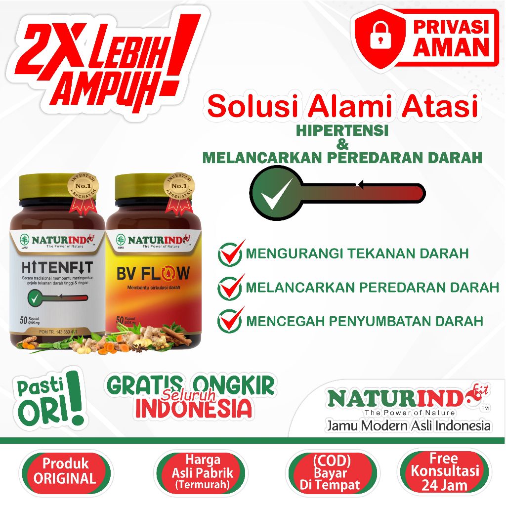 Jual Obat Darah Tinggi Herbal Hipertensi Penurun Tensi Darah Hitenfit ...