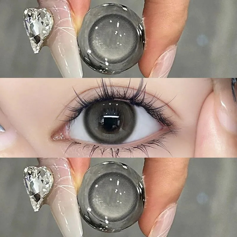 Jual ( COD)1 sepasang soflens 14 mm softlens grey softlens murah ...