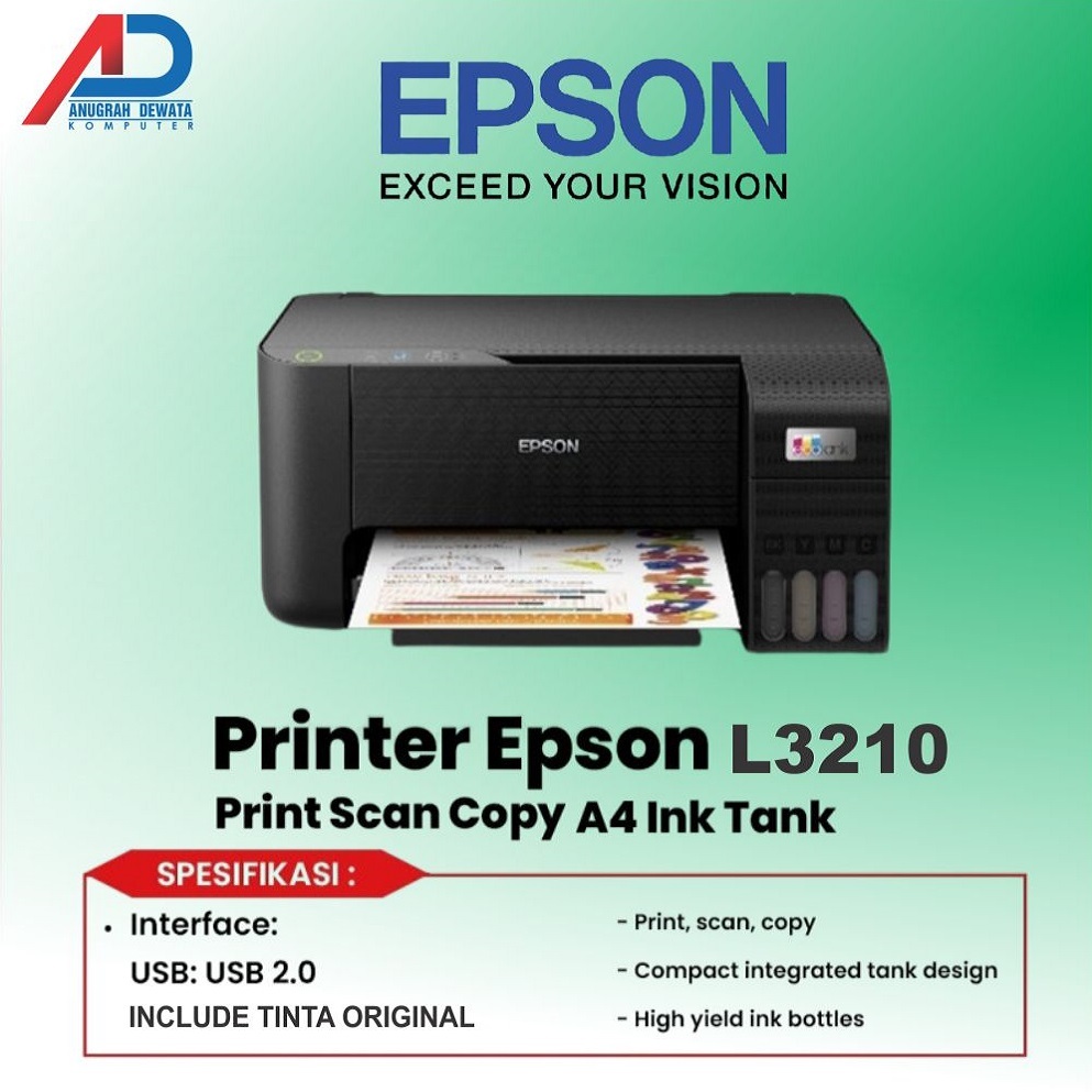 Jual Printer Epson L3210 Print Scan Copy A4 Ink Tank / Epson L3210 ...