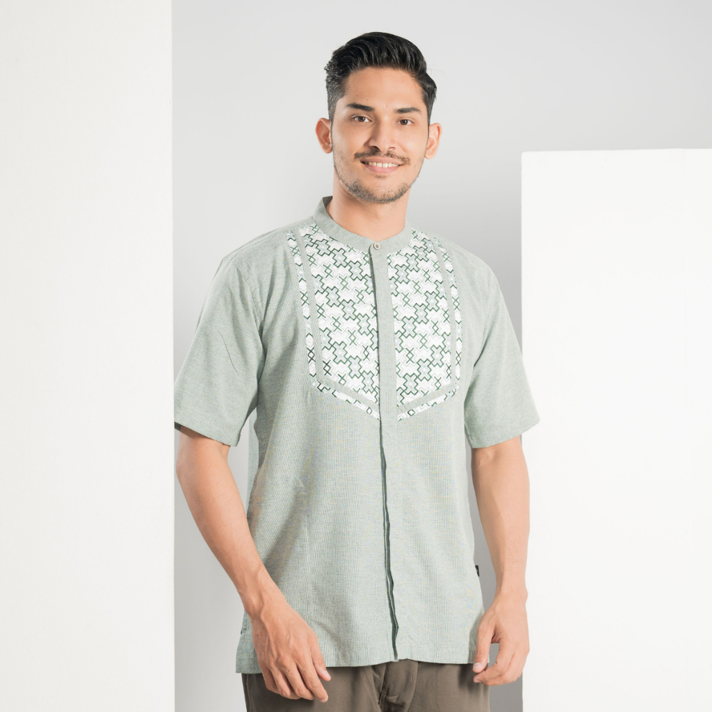 Jual Muslimadani Baju Koko HASUNA Regular Koko Dewasa Lengan Pendek dan Lengan Panjang Bordir ...