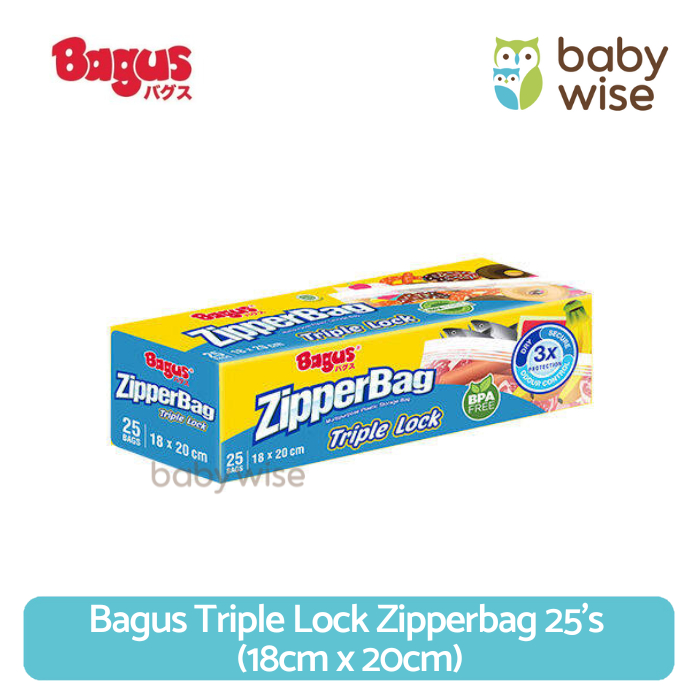 Jual Bagus Triple Lock Zipperbag 25's (18cm x 20cm) | Shopee Indonesia