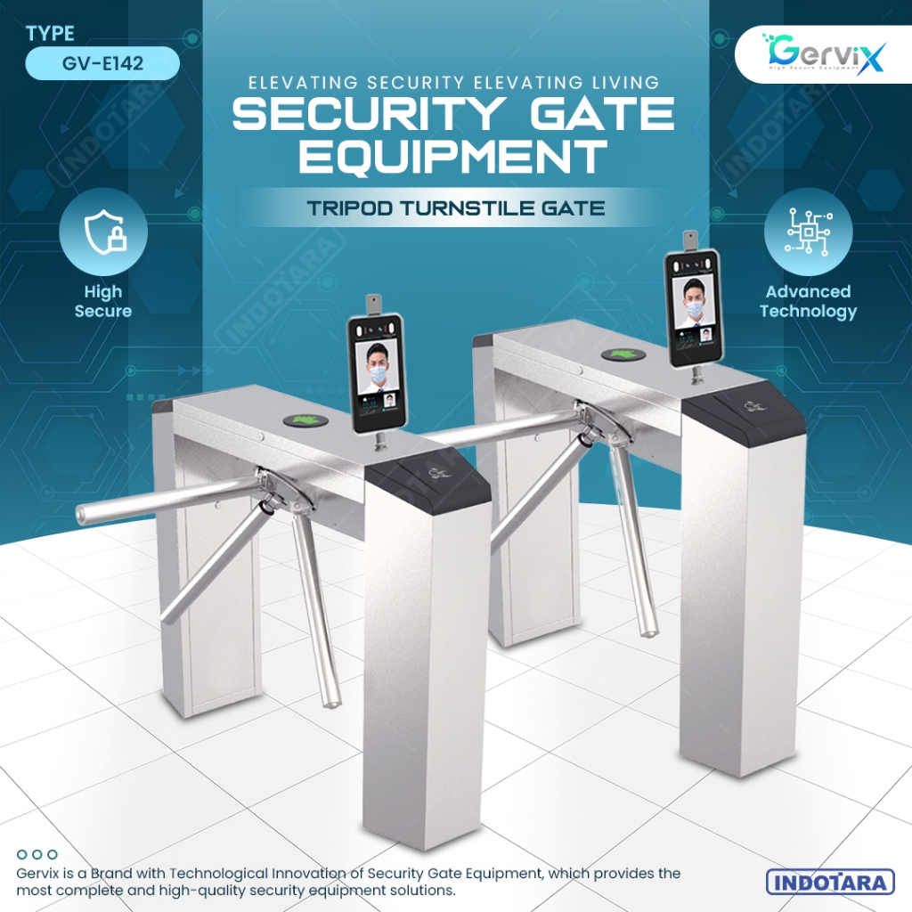 Jual Tripod Turnstile Gate Gerbang Masuk Kantor Otomatis Dengan Sistem 