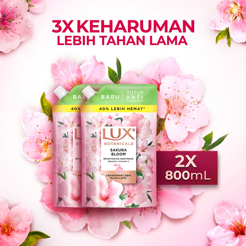 Jual Lux Botanicals Sabun Mandi Cair Sakura Bloom 800 mL x2 | Shopee ...