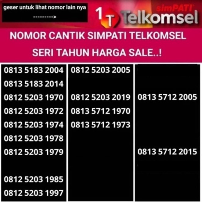 Jual telkomsel SIMPATI 4G lte seri tahun kartu perdana nomer cantik unik | Shopee Indonesia
