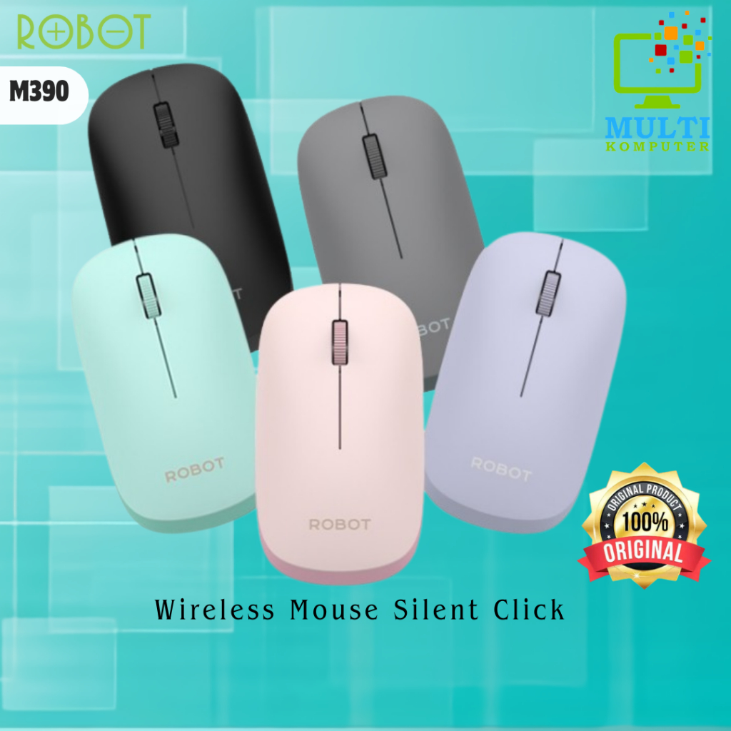 Jual ROBOT Mouse M390 Wireless Mouse Silent Click Garansi 1 Tahun | Shopee Indonesia